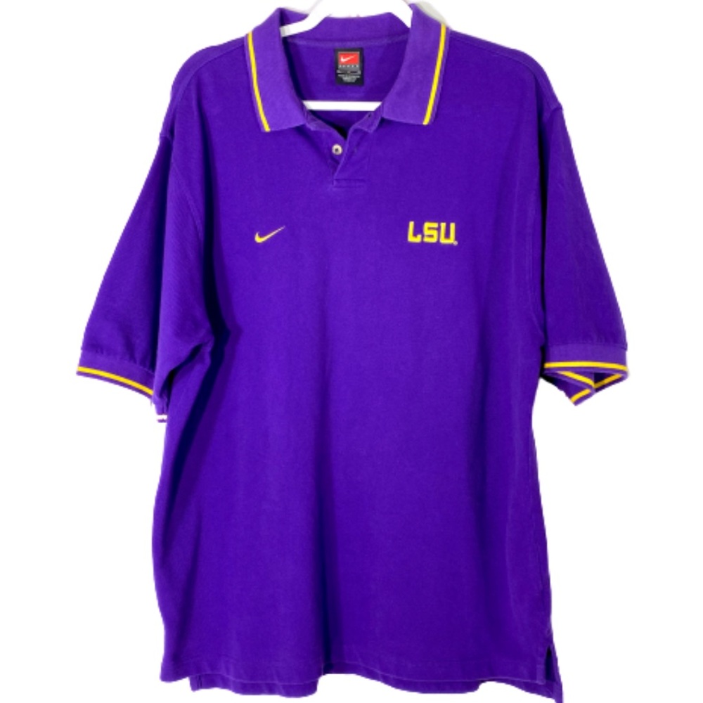 Lsu Tigers Nike Purple Gold Embroidered Polo Shirt Me… - Gem